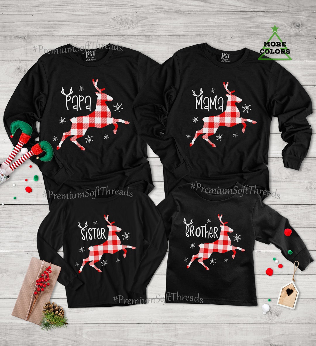 Family Christmas Long Sleeve Shirts, Christmas Reindeer Shirts ...