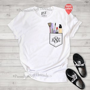 Custom Monogram Makeup Shirt, Personalized Makeup Shirt, Monogrammed ...