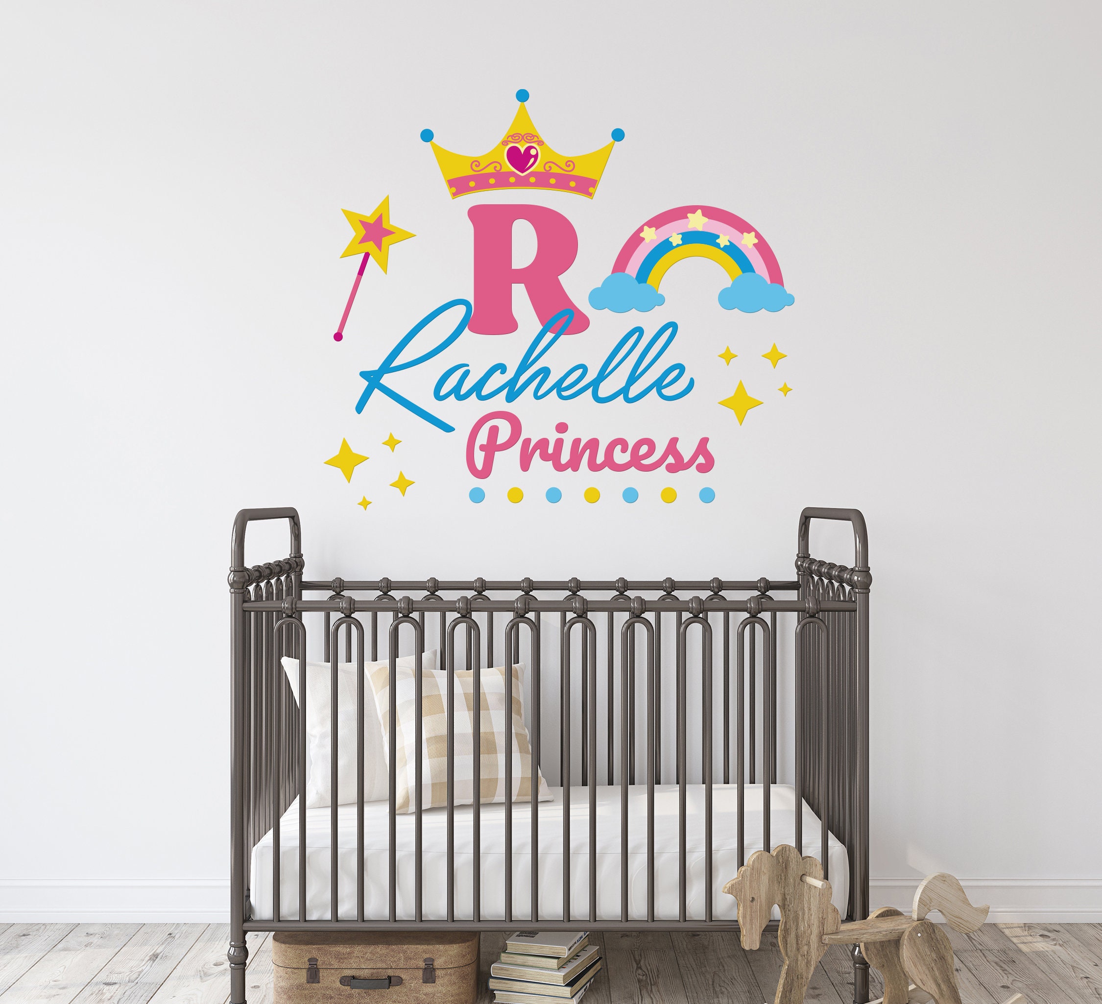 Princess Wall Decor Personalized Girls Name Wall Decal | Etsy