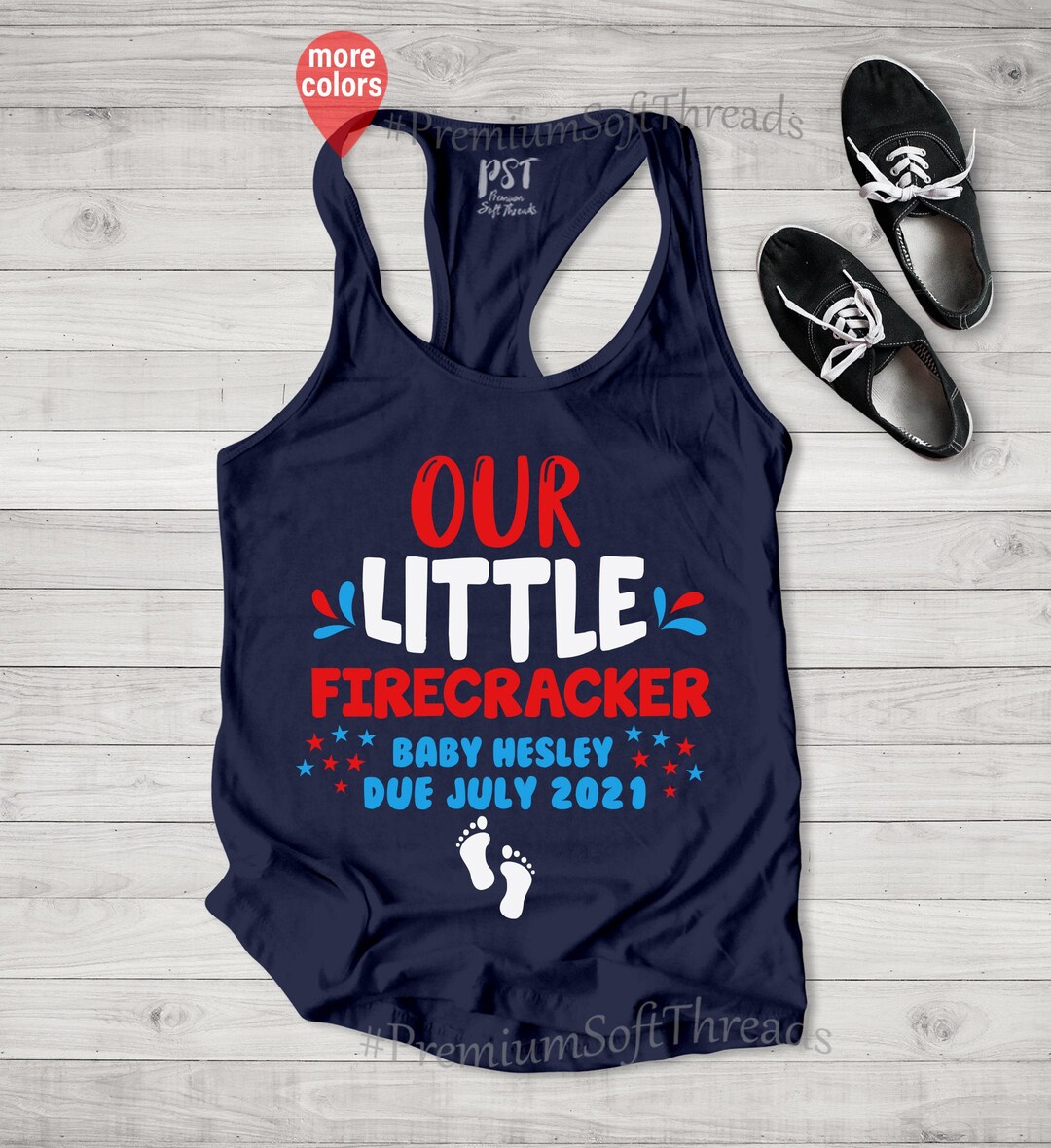 Our Little Firecracker Tanks, Personalized 4th Of July Pregnancy ...