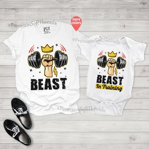 Beast and Beast in Training Shirt, Daddy and Me Shirt, Barbell Beast ...