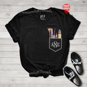 Custom Monogram Makeup Shirt, Personalized Makeup Shirt, Monogrammed ...