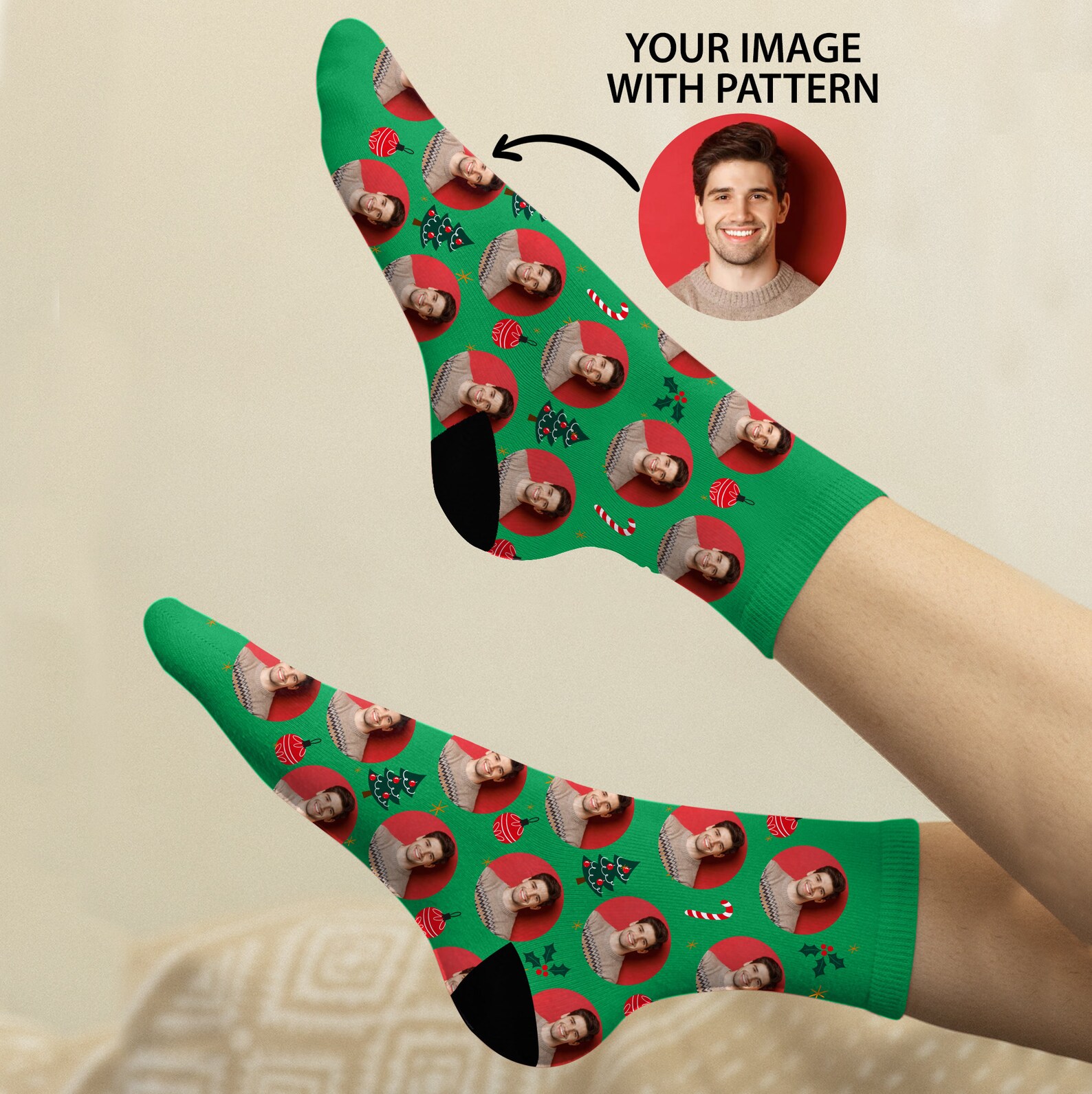 Custom Face Socks Custom Photo Sock Custom Christmas Sock - Etsy