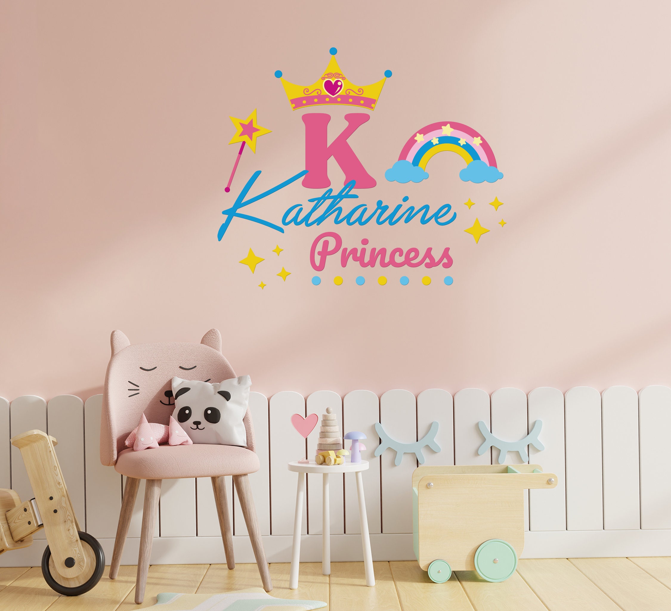 Princess Wall Decor Personalized Girls Name Wall Decal | Etsy