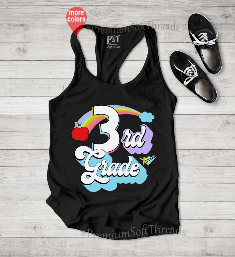 Teacher Shirt First Grade Teacher Shirts Retro Rainbow - Etsy