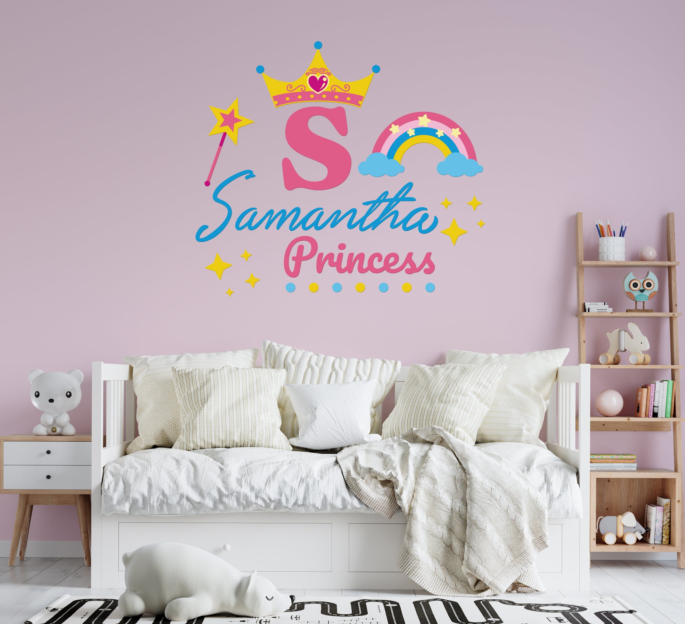 Princess Wall Decor Personalized Girls Name Wall Decal | Etsy