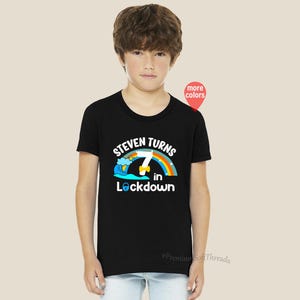 Personalized Birthday Lockdown Shirt, Kids Rainbow Birthday Top ...