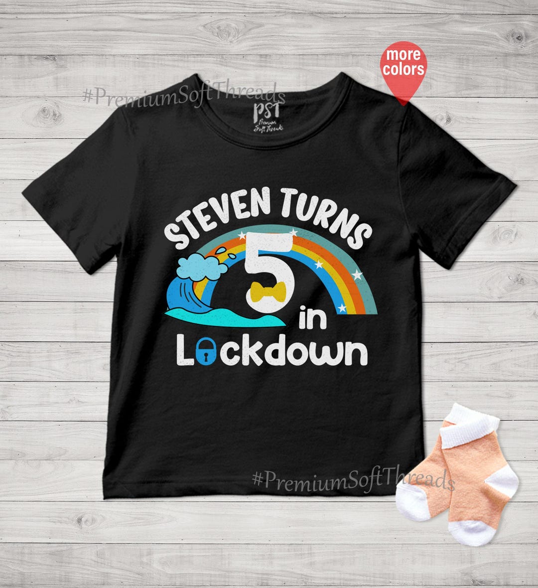 Personalized Birthday Lockdown Shirt, Kids Rainbow Birthday Top ...