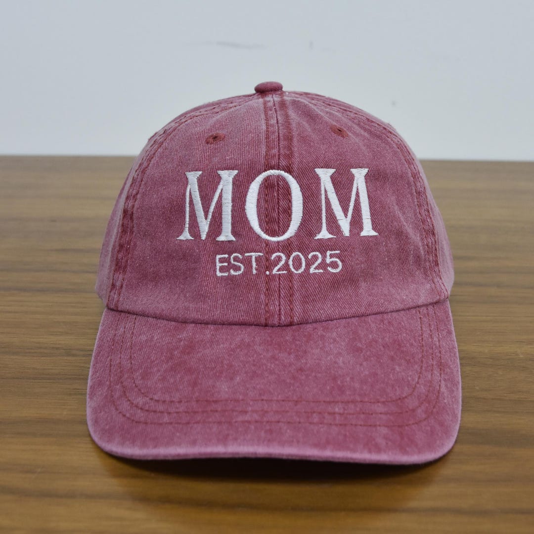 Personalized Mom Hat, Custom Embroidered Established Mom Hat, Mom ...