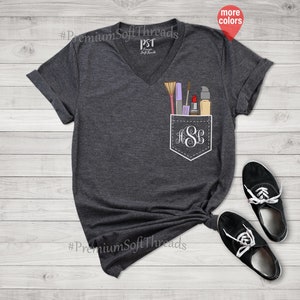 Custom Monogram Makeup Shirt, Personalized Makeup Shirt, Monogrammed ...