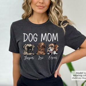 Custom Dog Mom Shirt, Custom Dog Face and Name Shirt, Dog Mama Gift, Personalized Dog Breed ...