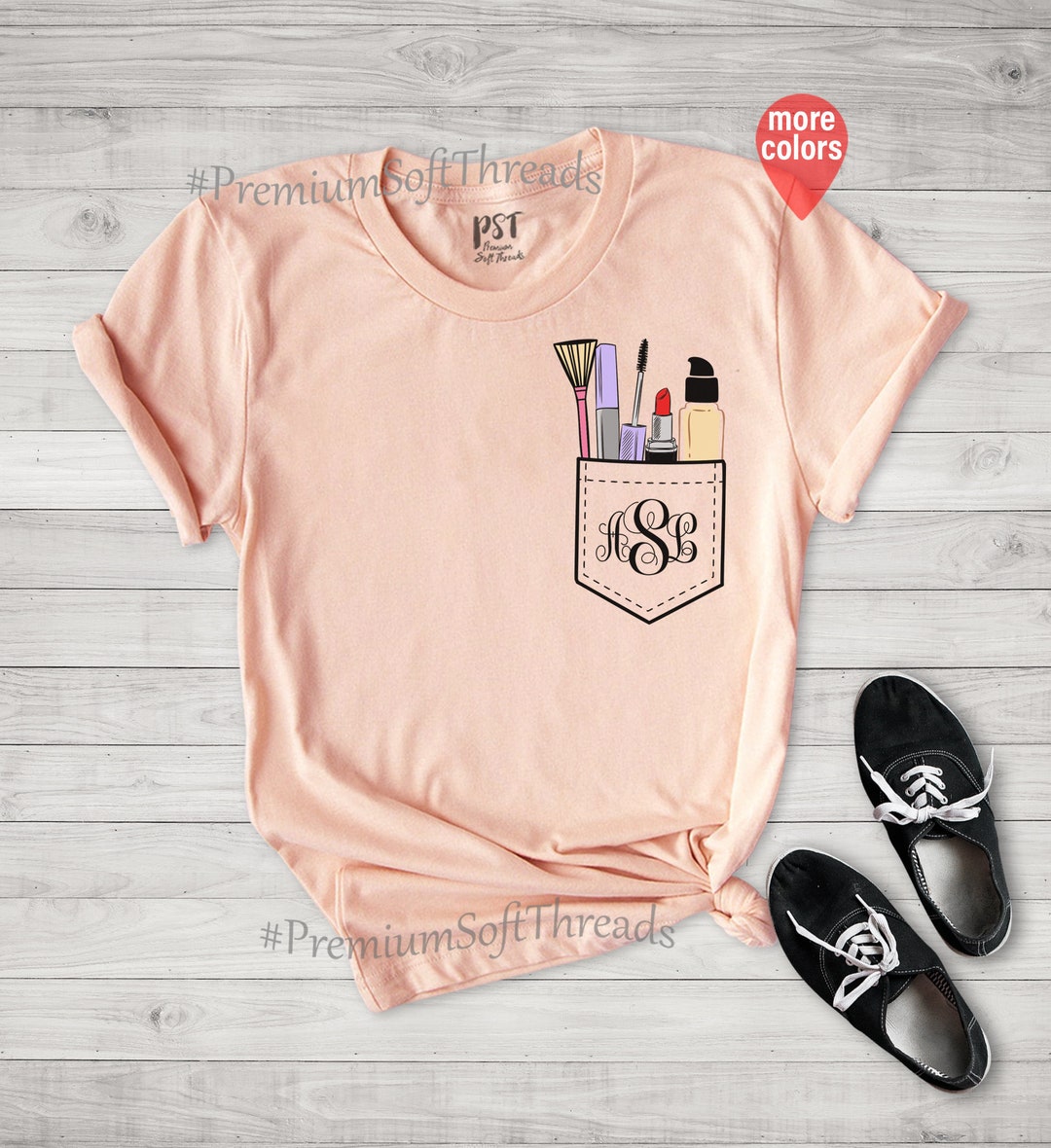 Custom Monogram Makeup Shirt, Personalized Makeup Shirt, Monogrammed ...