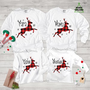 Family Christmas Long Sleeve Shirts, Christmas Reindeer Shirts ...