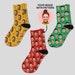 Custom Photo Socks, Candy Cane Socks, Custom Face Sock, Christmas Pattern Socks, Personalized ...