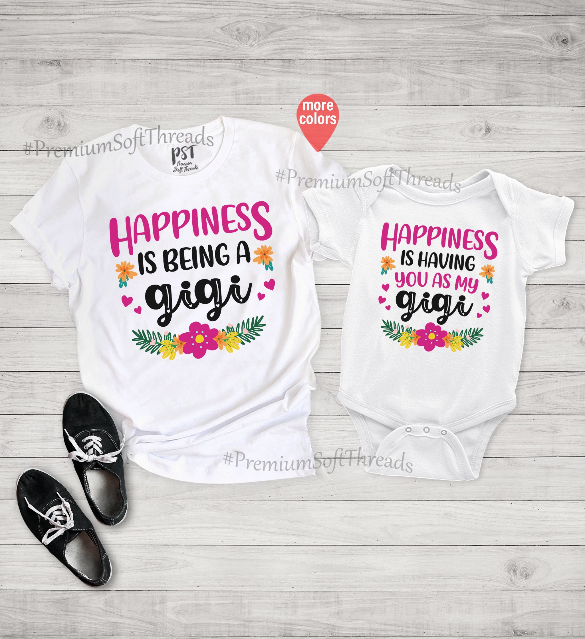 Happiness is Being a Gigi Shirt Matching Grandma and - Etsy
