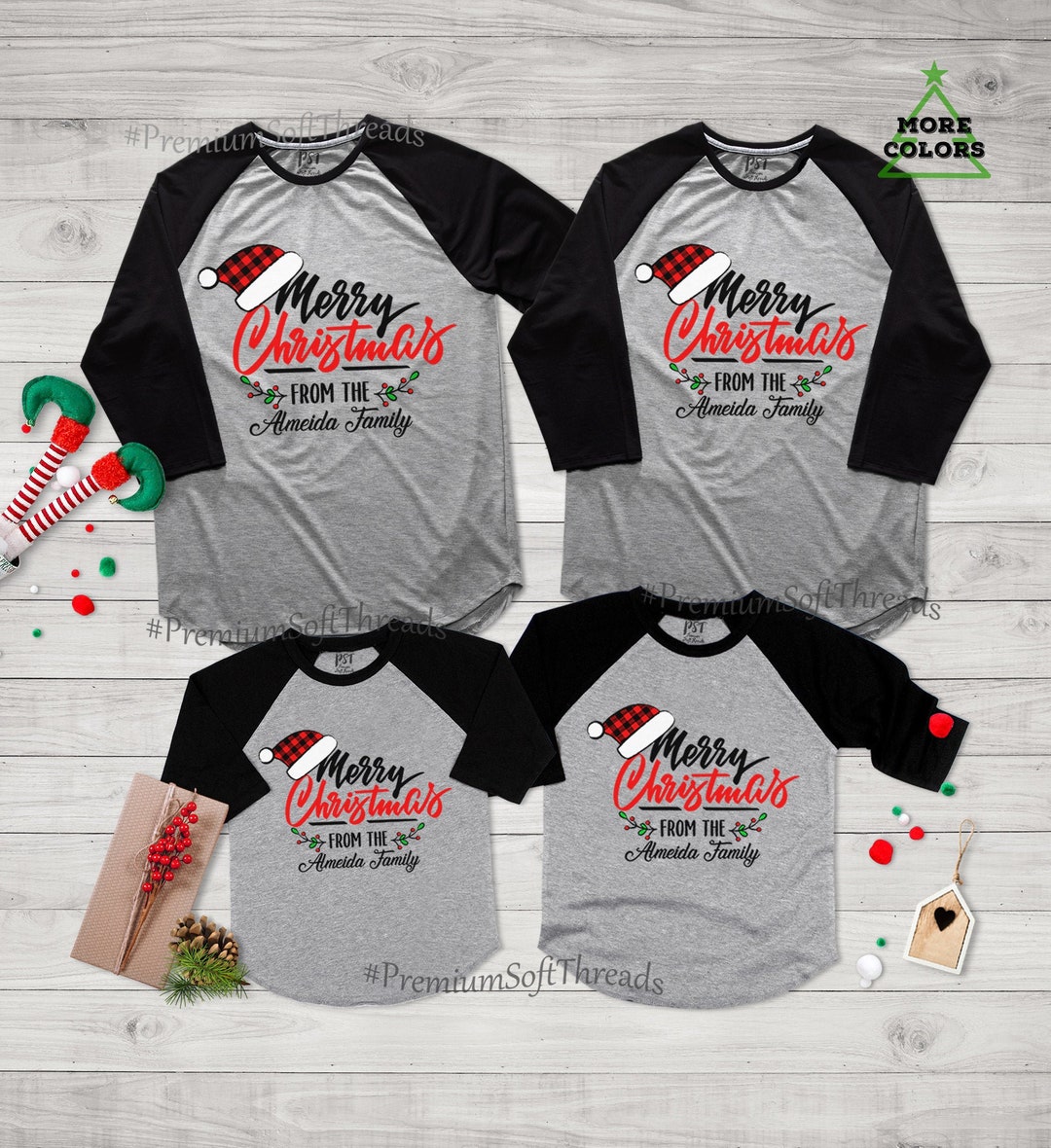 Merry Christmas Raglan, Family Christmas Baseball Shirt, Santa ...