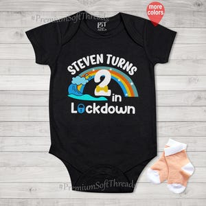 Personalized Birthday Lockdown Shirt, Kids Rainbow Birthday Top ...