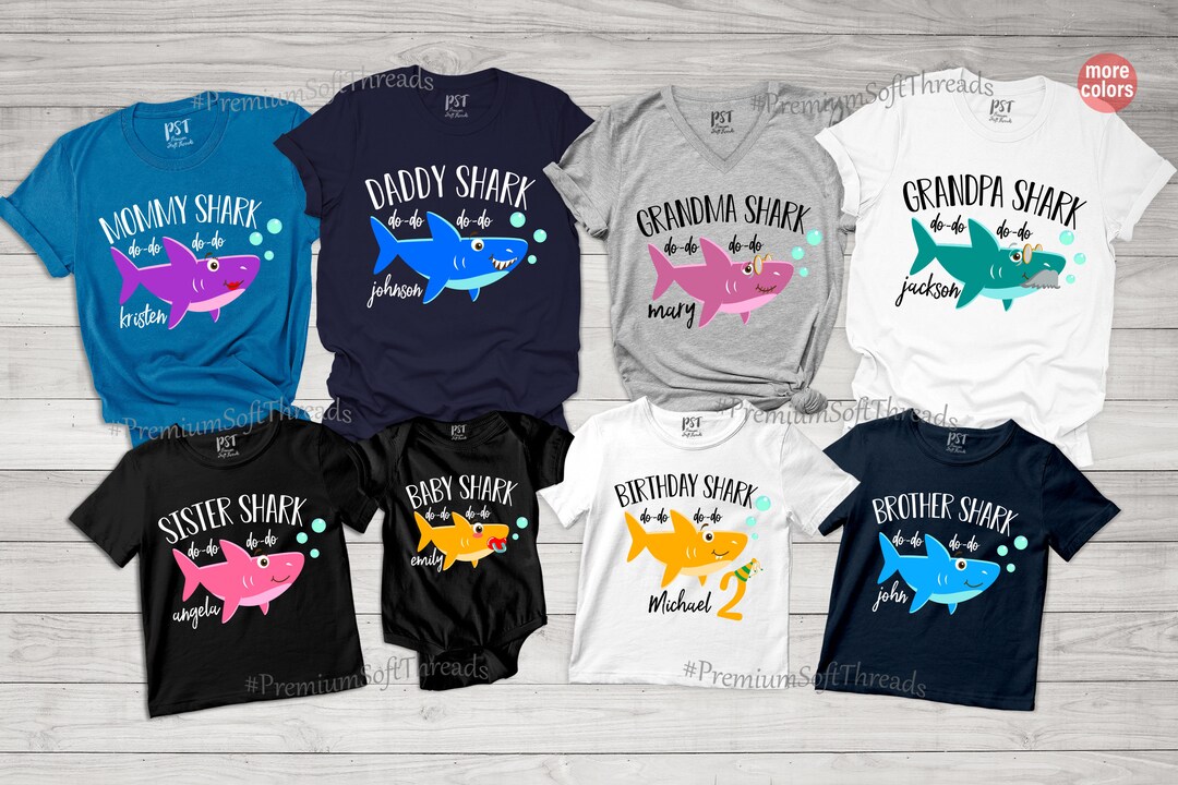 Family Shark Shirts, Birthday Shark Family Matching Shirts, Do Do Do ...