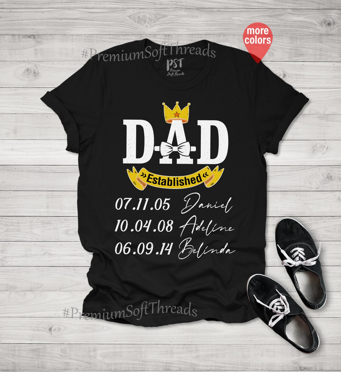 Personalized Dad Shirt Dad Established Shirt Custom Dad - Etsy