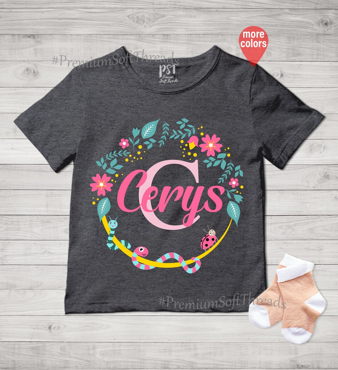 Monogram Kids Shirt, Initial Toddler Shirt, Custom Name Youth Girl ...