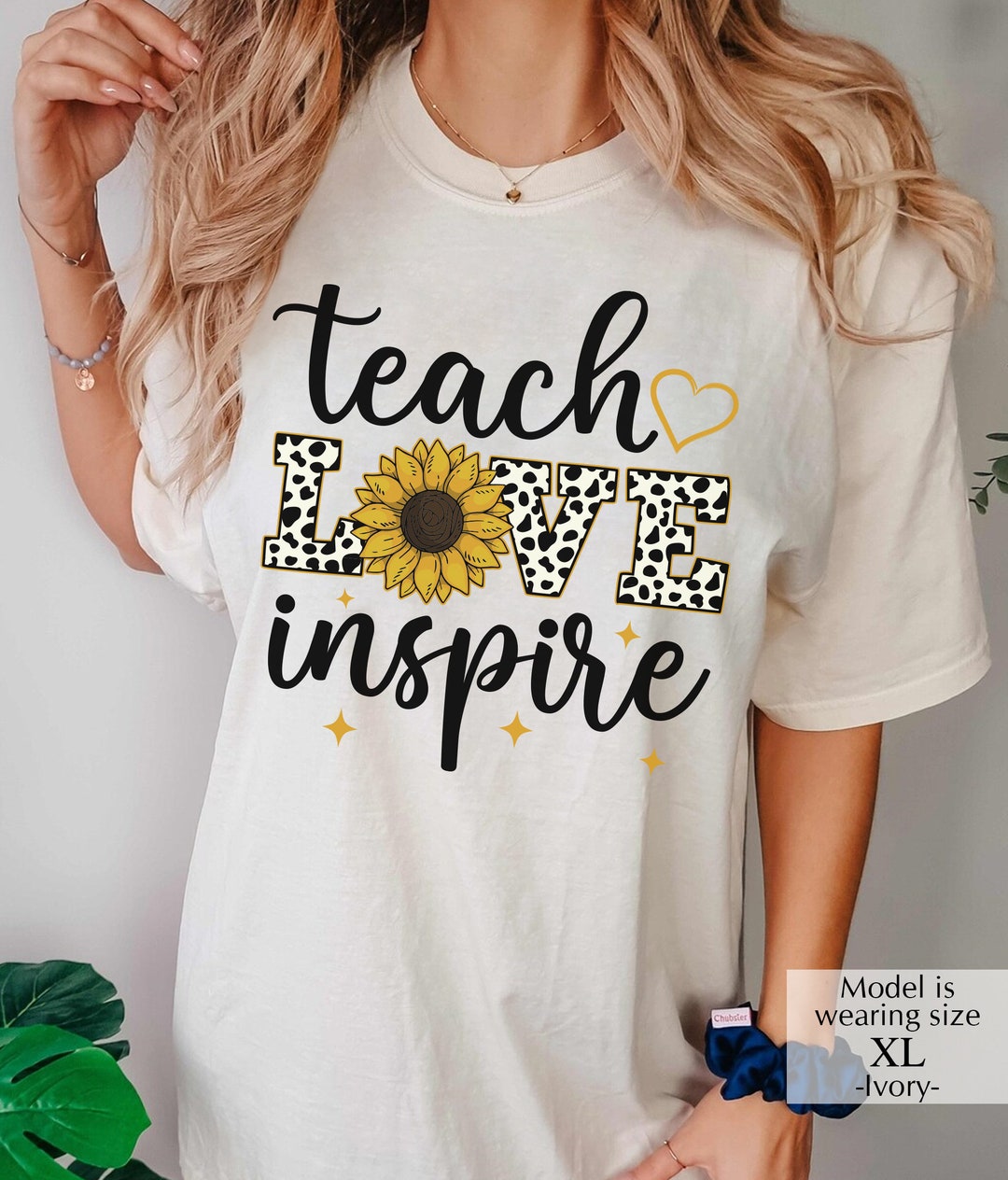 Teach Love Inspire Shirt, Leopard Teacher Shirt, Sunflower Teacher Tee ...