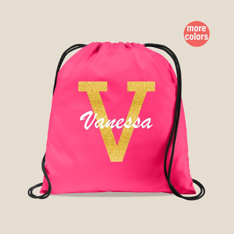 Personalized Drawstring Bag Custom Monogram Drawstring Bag | Etsy