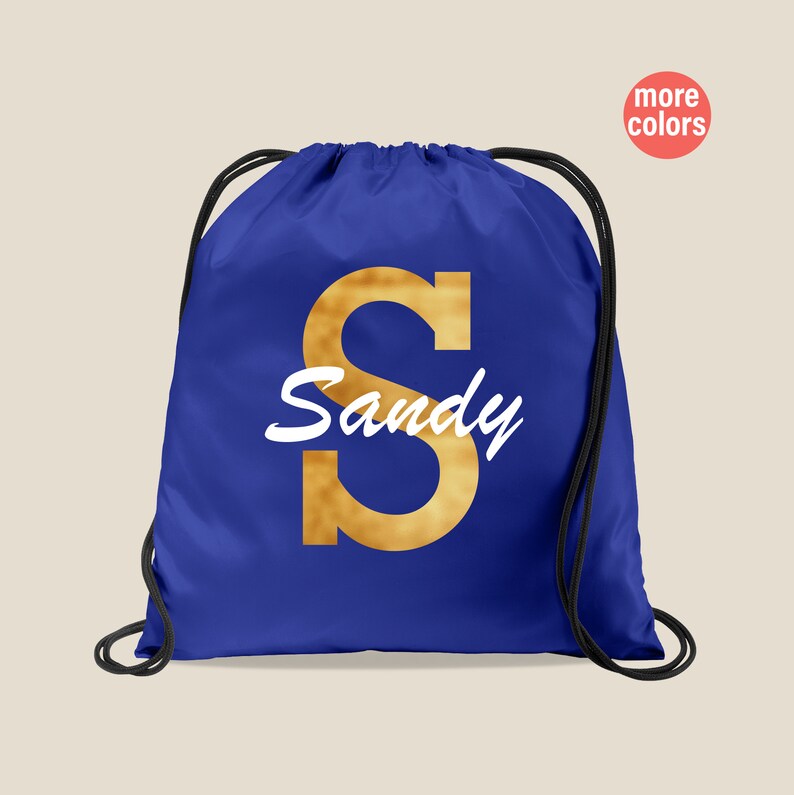 Personalized Drawstring Bag Custom Monogram Drawstring Bag | Etsy