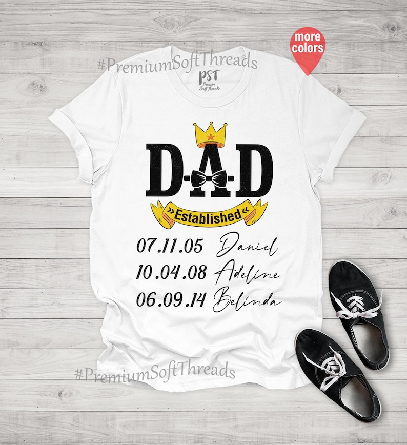 Personalized Dad Shirt Dad Established 2020 Shirt Custom Dad | Etsy