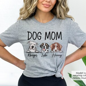 Custom Dog Mom Shirt, Custom Dog Face and Name Shirt, Dog Mama Gift, Personalized Dog Breed ...