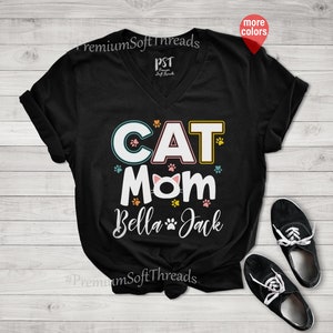Personalized Cat Mom T-shirt, Cat Shirt, Cat Lover Shirt, Custom Shirt ...