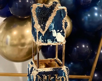 SQUARE Cake Separator Metallic Cake Spacer | Etsy UK