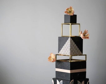 SET Metallic Square and Rectangle Cake Separator Metallic | Etsy