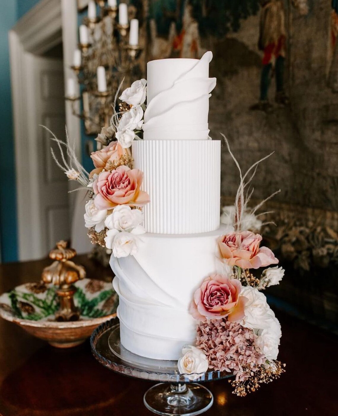 Reeded Cake Separator - White Wedding Cake Spacer - Fake Cake Tier ...