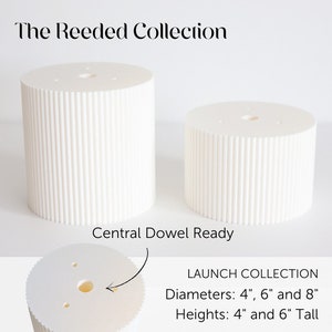 Reeded Cake Separator - White Wedding Cake Spacer - Fake Cake Tier ...