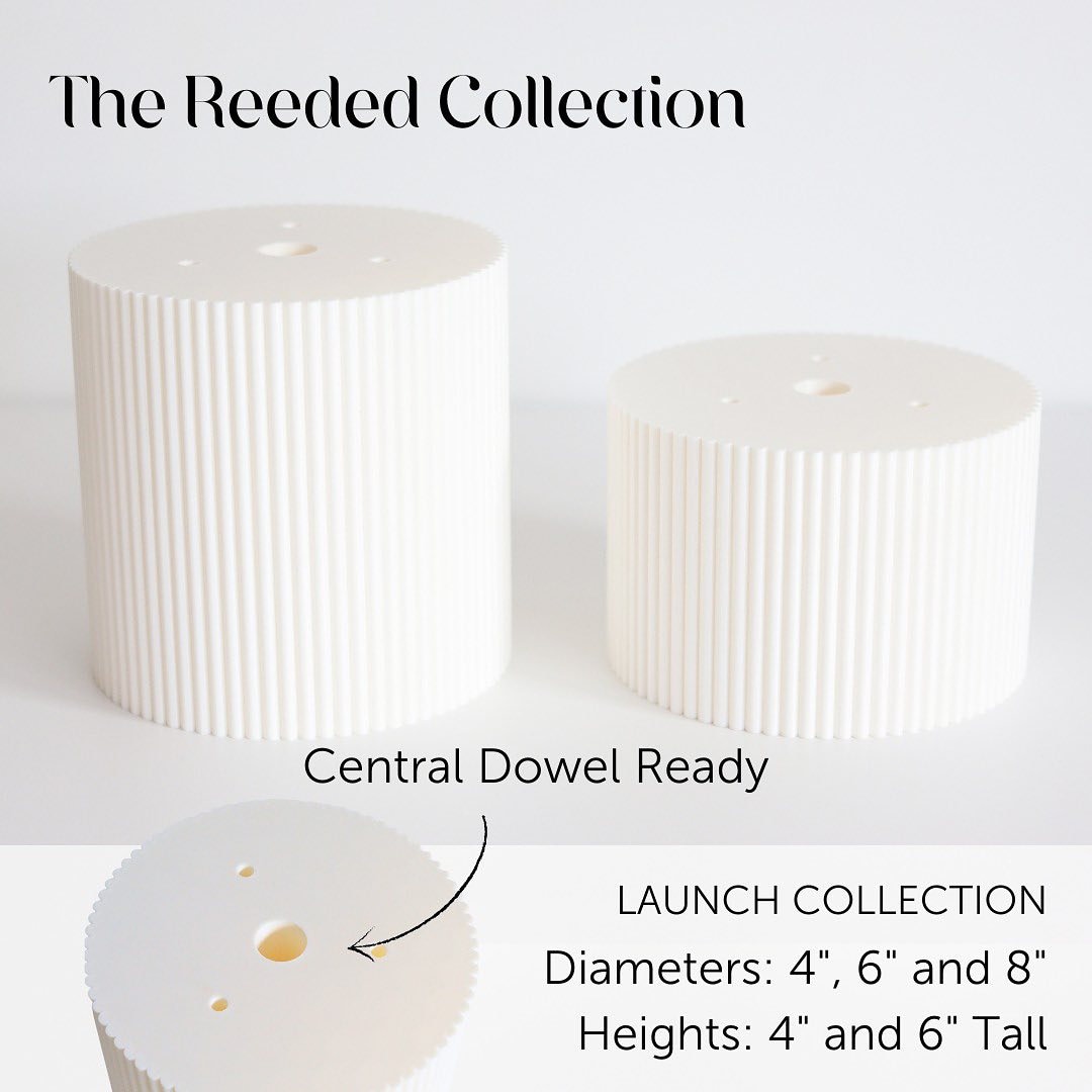Reeded Cake Separator - White Wedding Cake Spacer - Fake Cake Tier ...