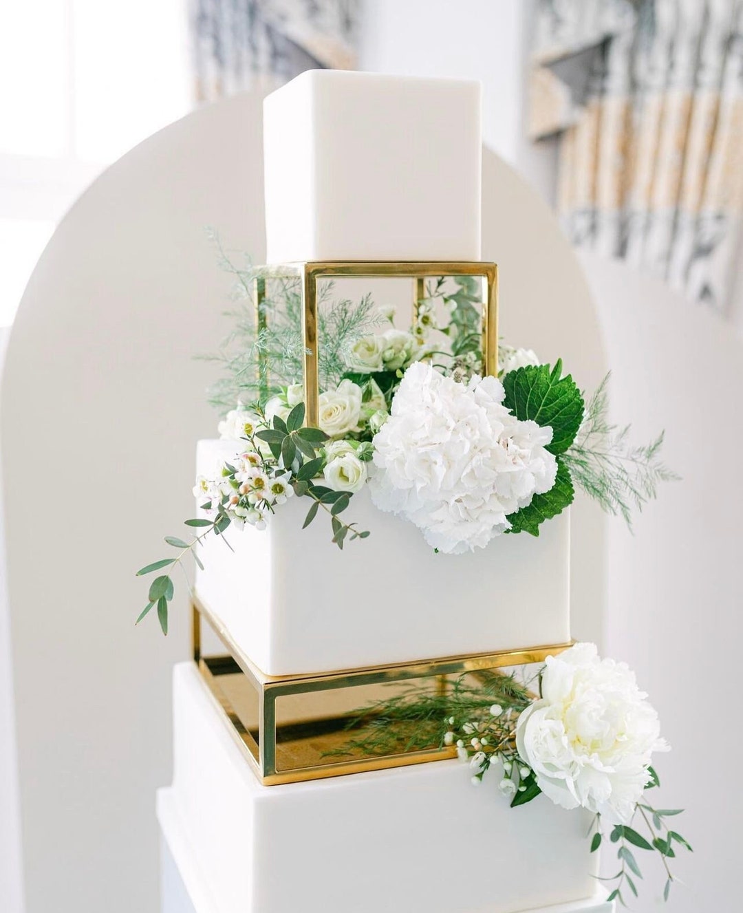 SET - Metallic Square and Rectangle Cake Separator - Metallic Cake ...