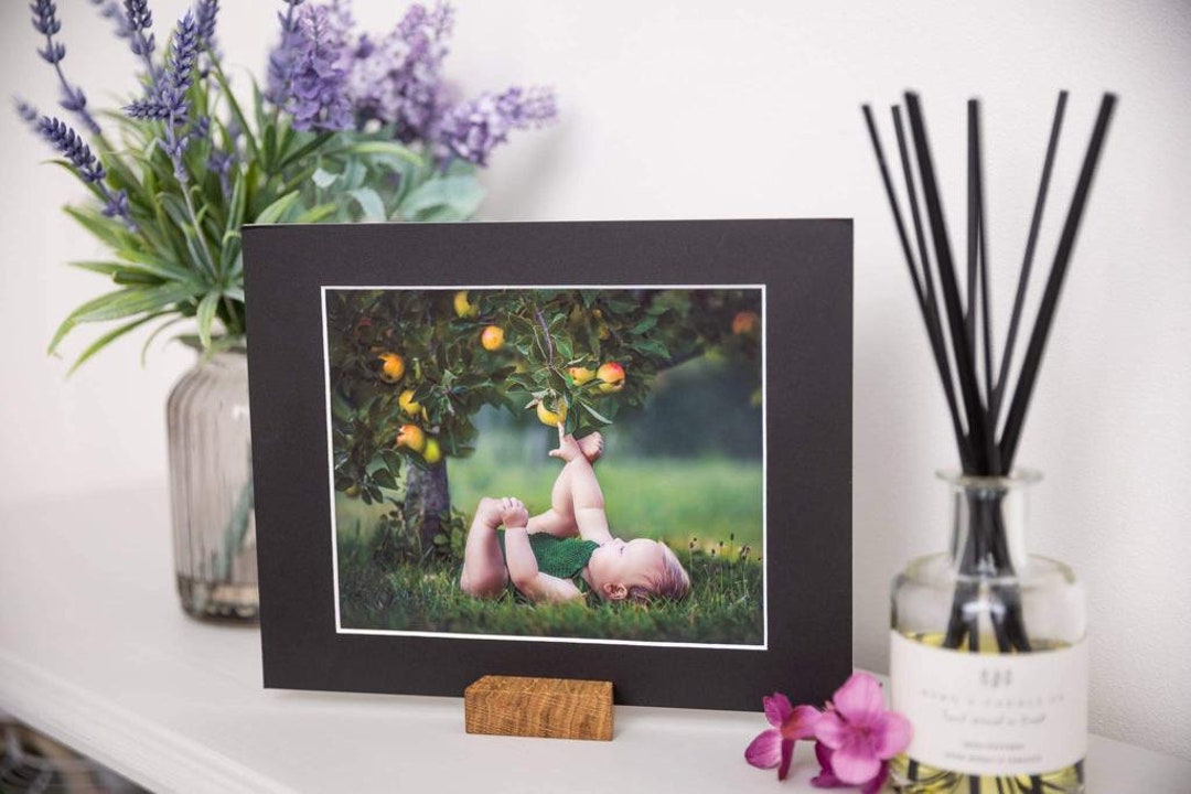 Handcrafted Oak Triangle Photo Ledge - Wooden Photo Block - Photo Card ...