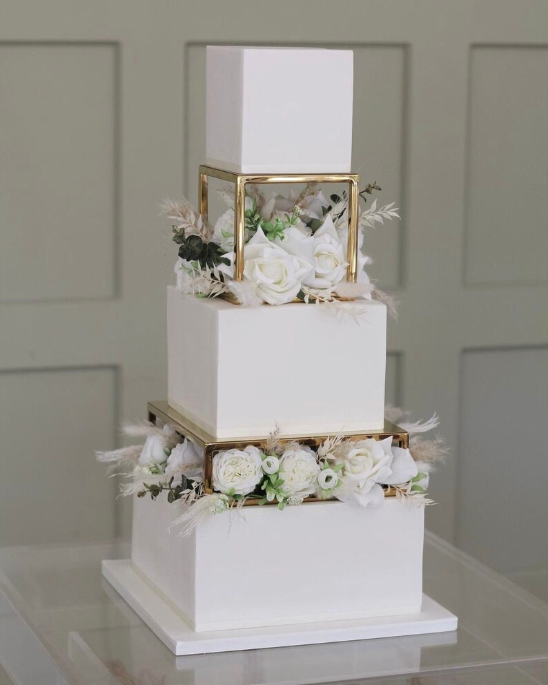 SET Metallic Square and Rectangle Cake Separator Metallic - Etsy