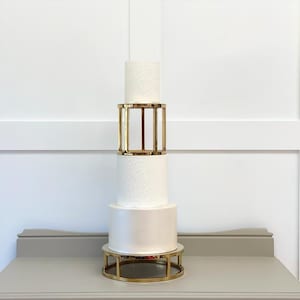 SET - Metallic Gold/metallic Silver/black 6" Round and 10" Round Cake ...