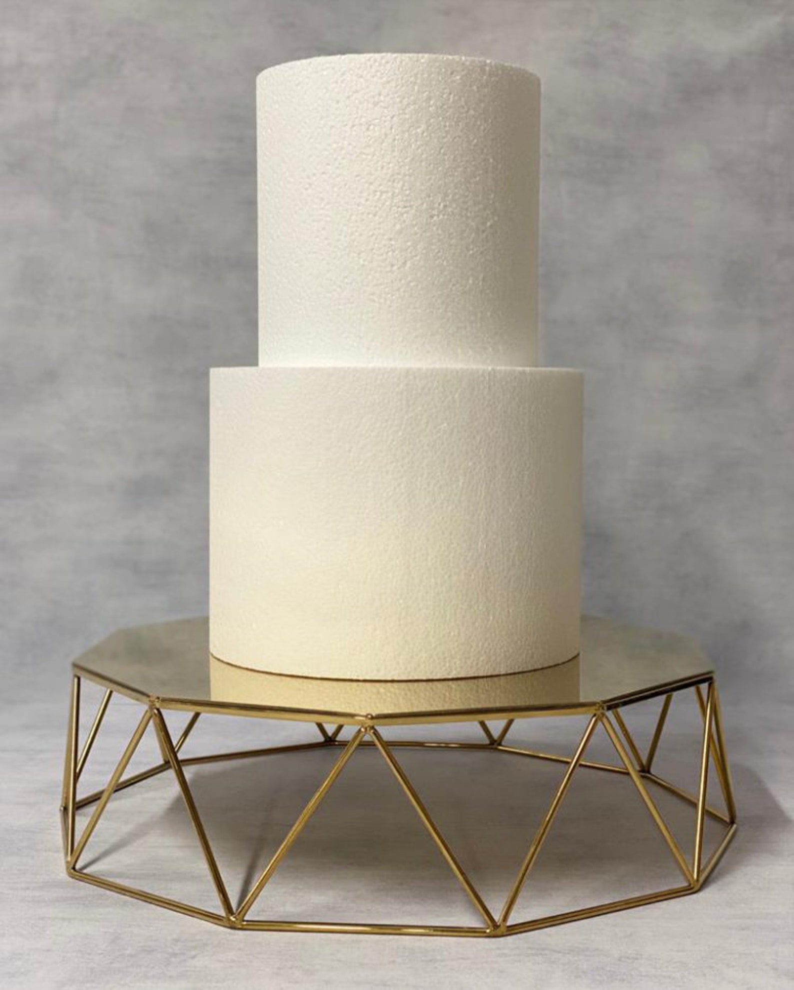 Metallic Gold Geometric Cake Stand - Gold Cake Platform - Display ...
