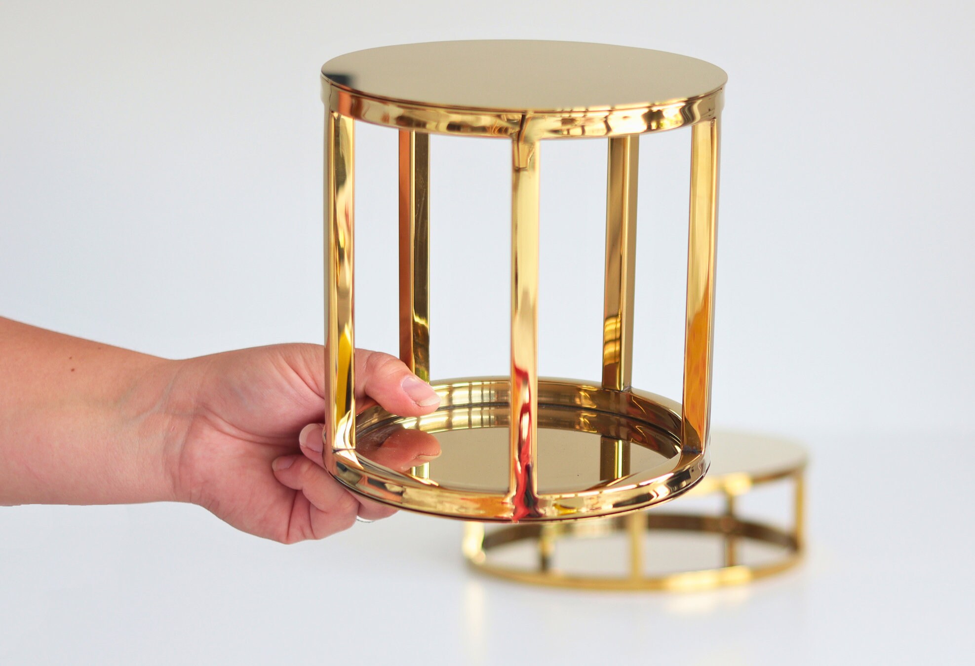 6" Round Cake Separator - Wedding Cake Stacker - Metallic Gold/metallic ...