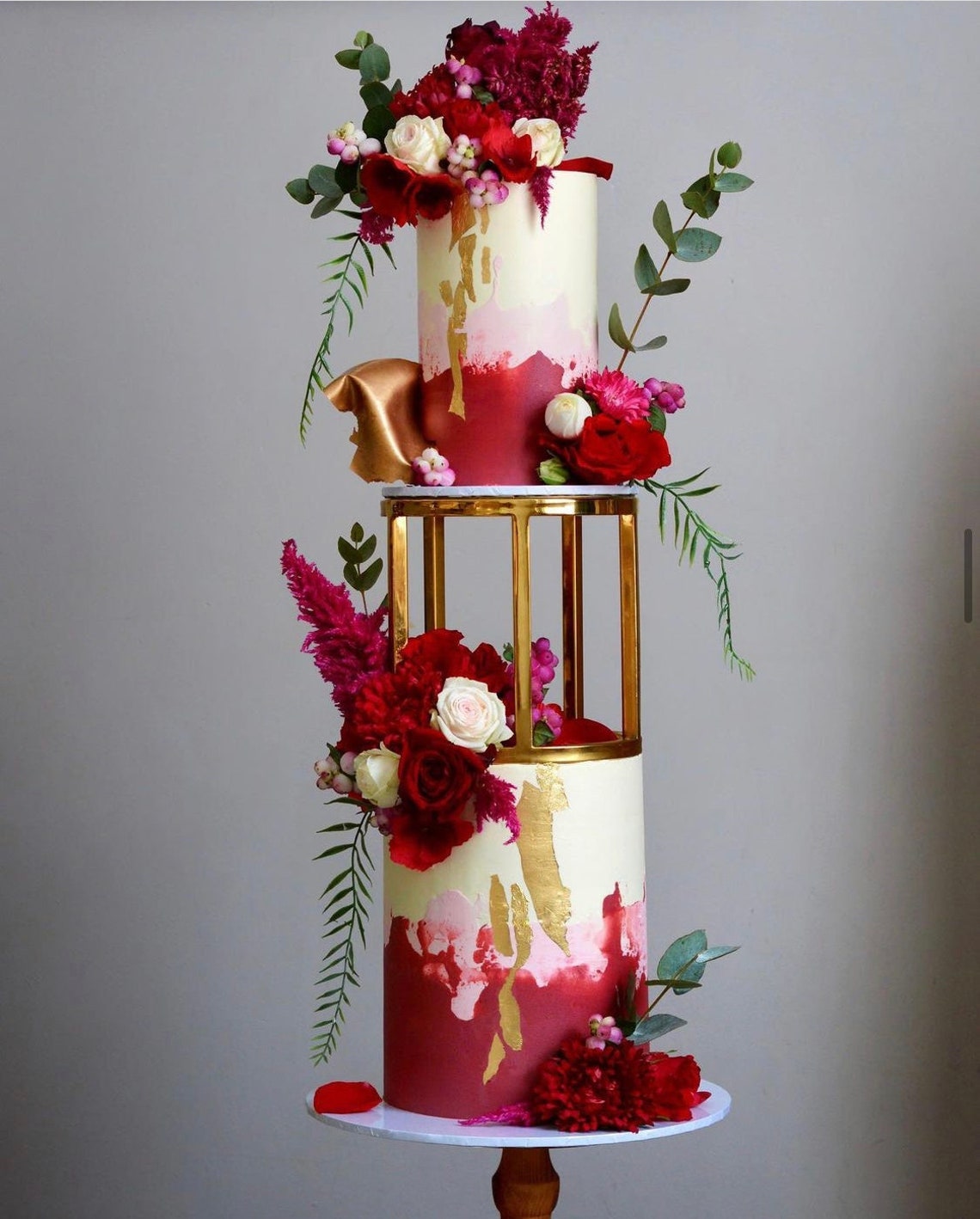 6" Round Cake Separator - Wedding Cake Stacker - Metallic Gold/metallic ...