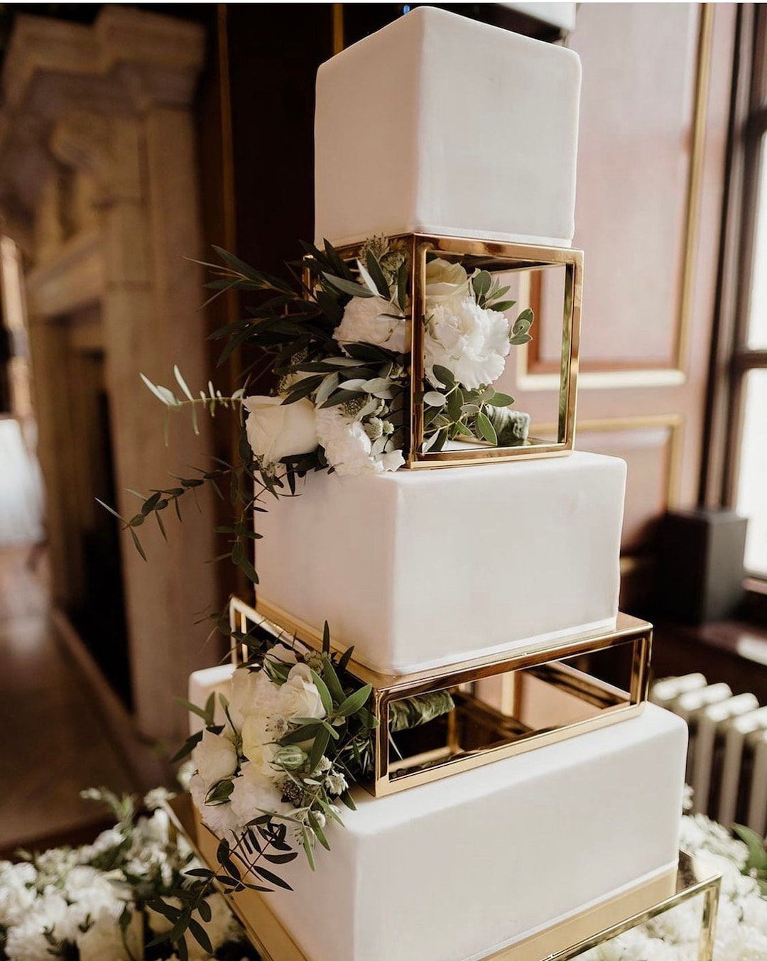 SET - Metallic Square and Rectangle Cake Separator - Metallic Cake ...