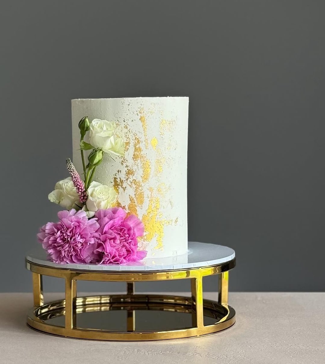 10" Round Cake Separator - Metallic Gold Cake Stand or Cake Spacer ...