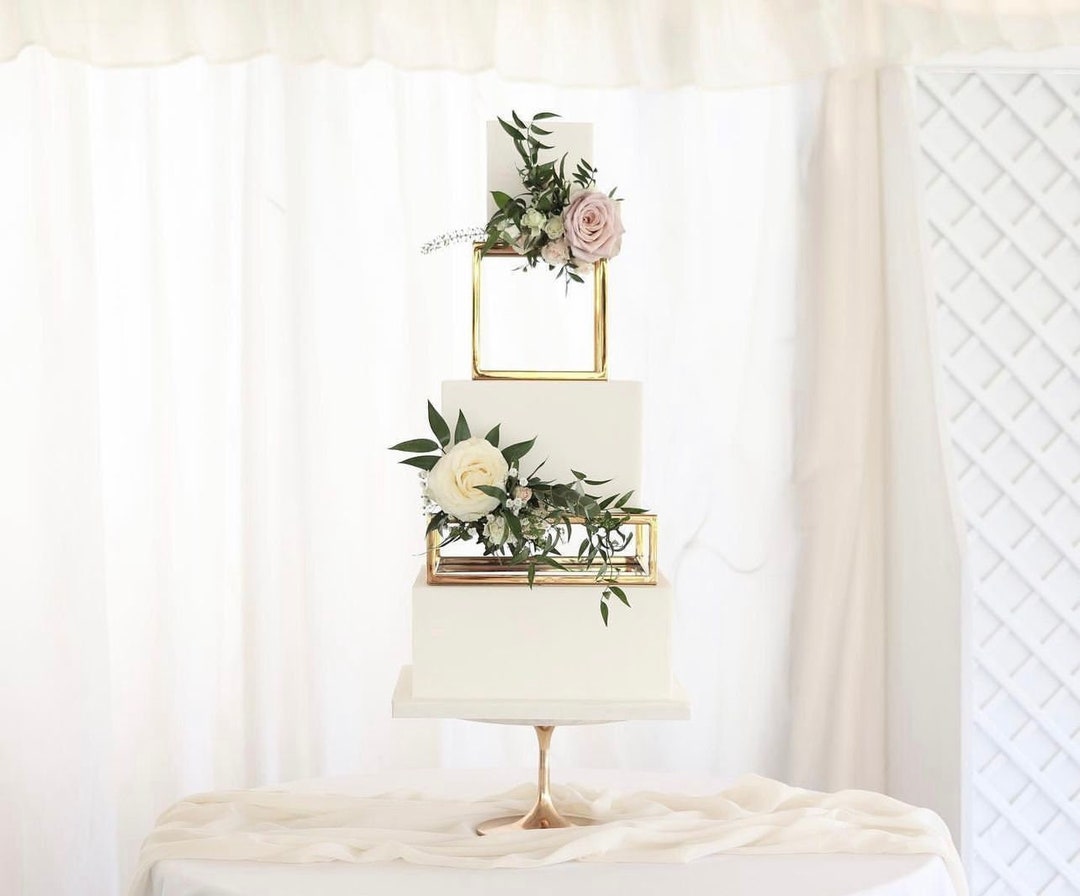 SET - Metallic Square and Rectangle Cake Separator - Metallic Cake ...