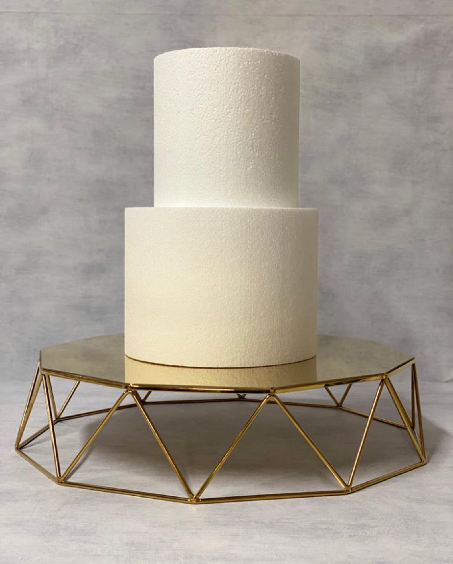 Metallic Gold Geometric Cake Stand Gold Cake Platform - Etsy UK