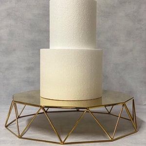 Metallic Gold Geometric Cake Stand - Gold Cake Platform - Display ...
