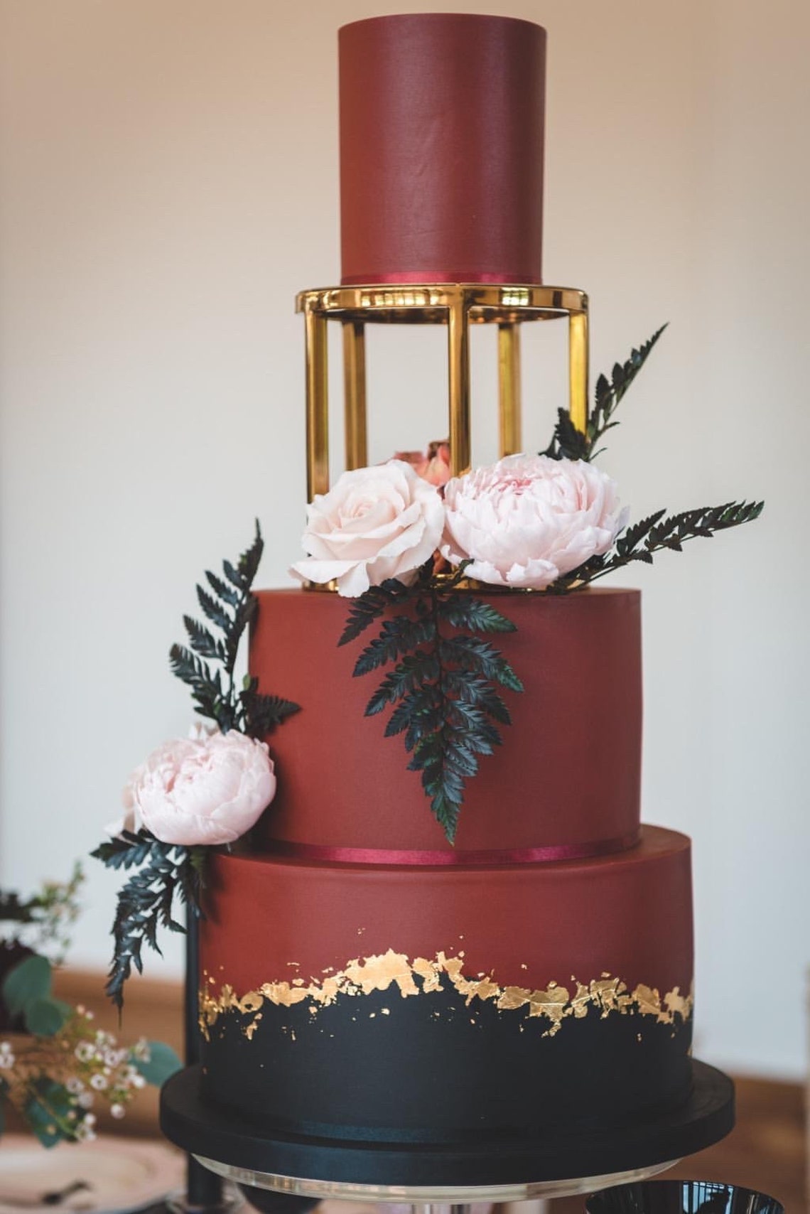 6" Round Cake Separator - Metallic Gold/metallic Silver/black Cake ...