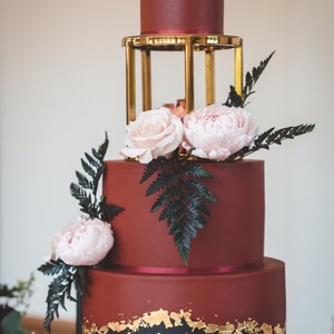 6" Round Cake Separator - Metallic Gold/metallic Silver/black Cake ...