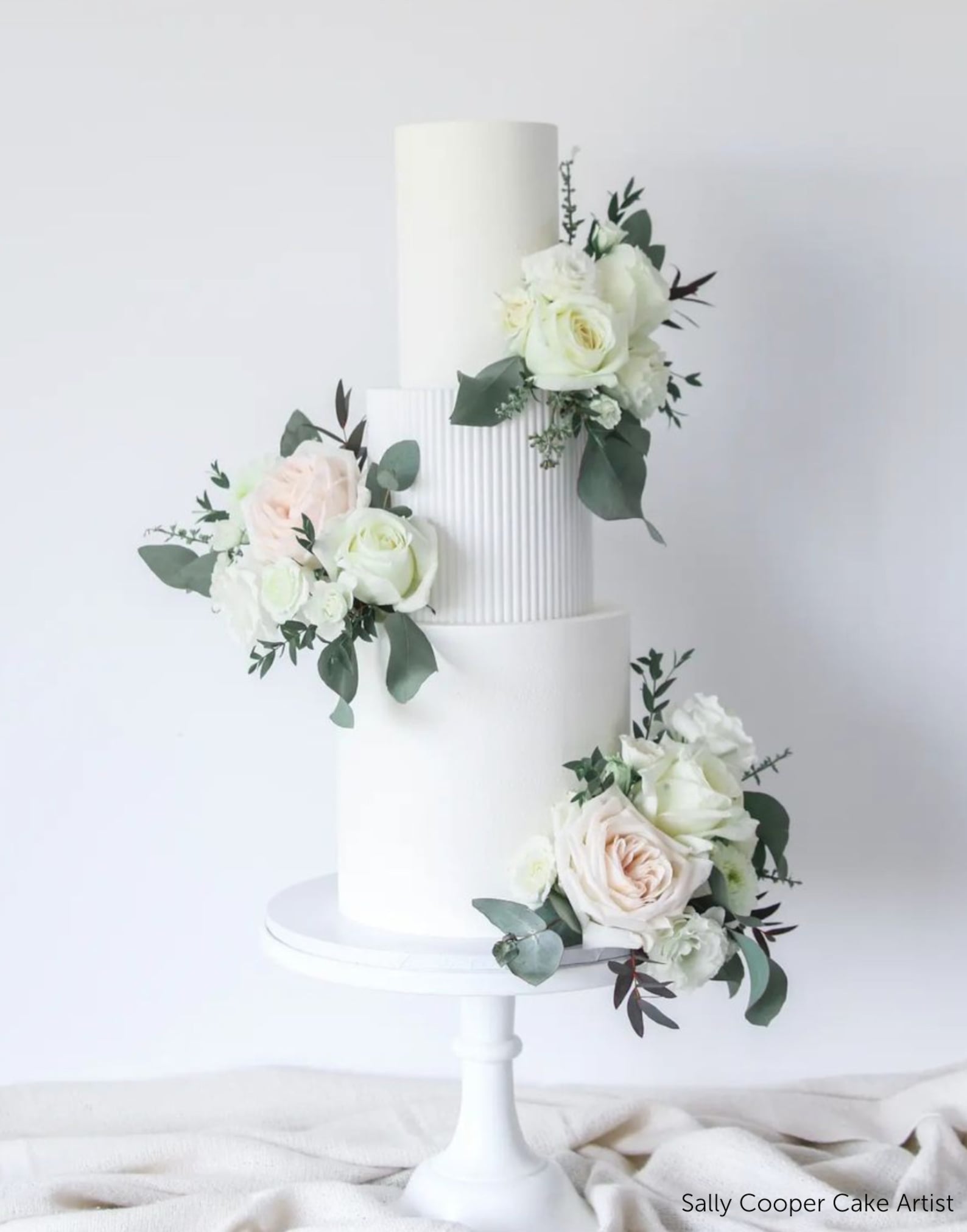 Reeded Cake Separator - White Wedding Cake Spacer - Fake Cake Tier ...